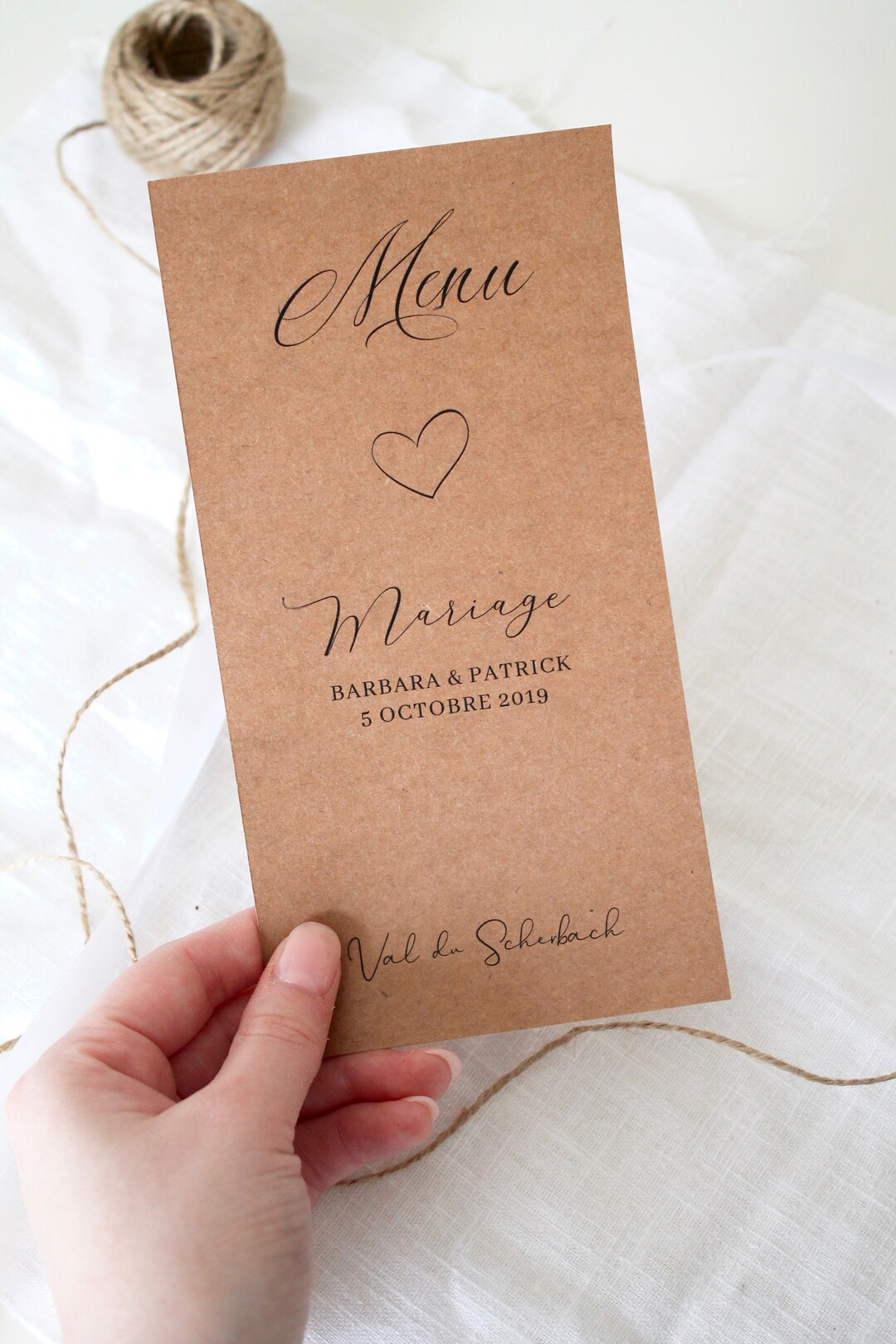 10 Individual Menu Cards Made of Kraft Paper | Wedding Menu | Menu ...