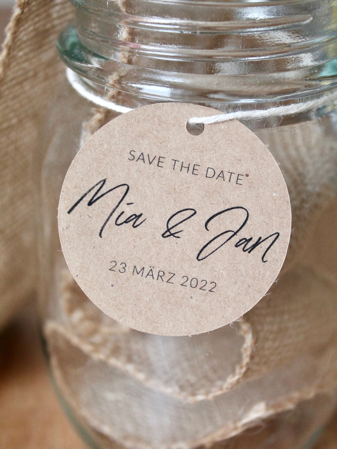 10 Individual Save the Date Tags Made of Round Kraft Paper | for ...