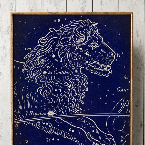 Leo Star Map Poster - Etsy