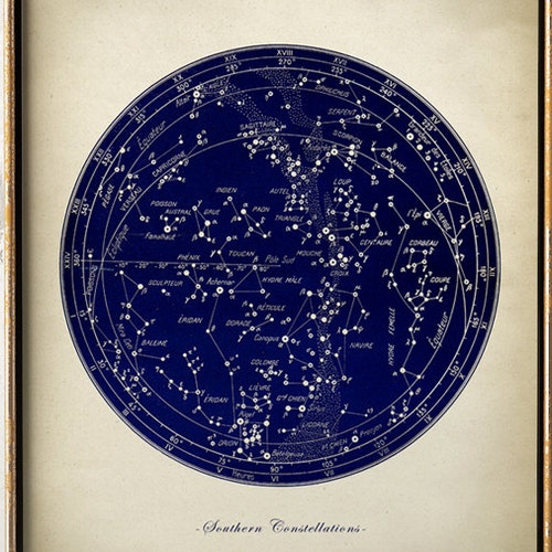 Southern CONSTELLATIONS Chart Print Stars Chart Star Print - Etsy