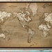 WORLD MAP Print in Aged Brownish Tones, Old World Chart, Astronomy ...