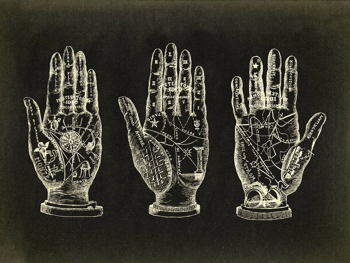 Palmistry Art Print: Fortune Telling Chiromancy Poster, Ancient Arts - Etsy