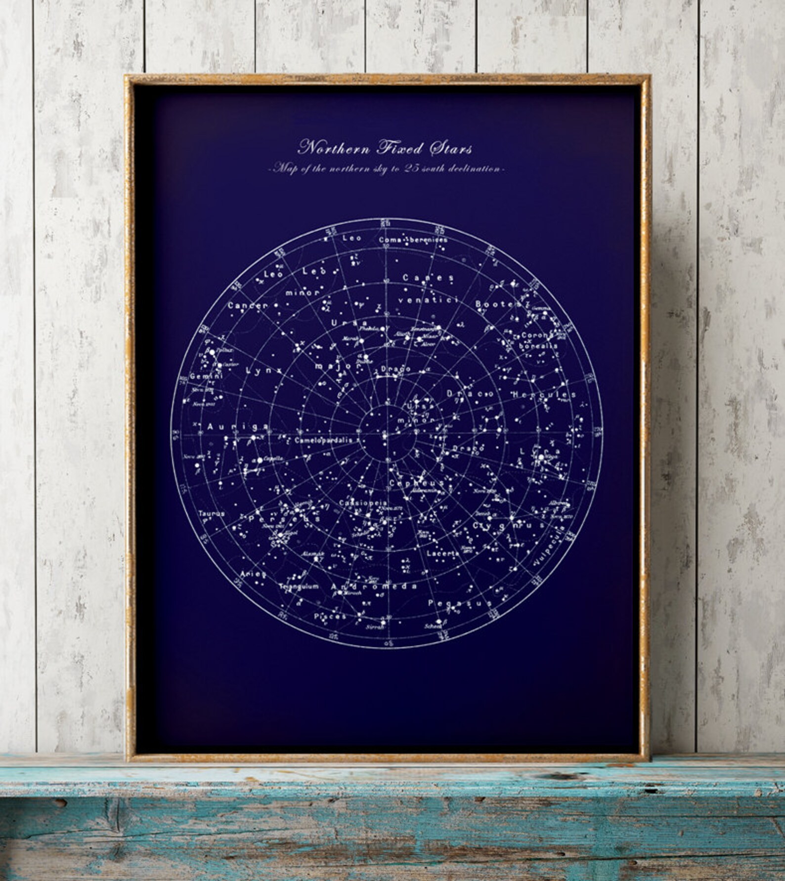 STAR Map Astronomy SET of 2 Fixed Stars Chart Print North | Etsy