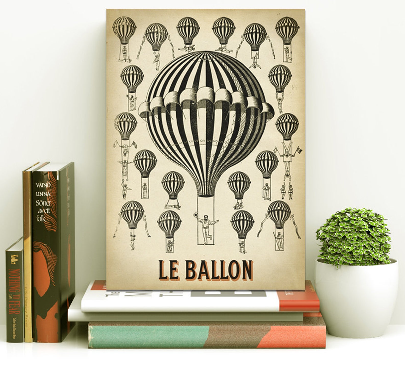 Hot Air Balloon Poster Art Print Balloon Room Decor - Etsy
