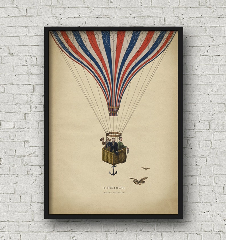 Hot Air Balloon Poster Art Print Balloon Room Decor - Etsy