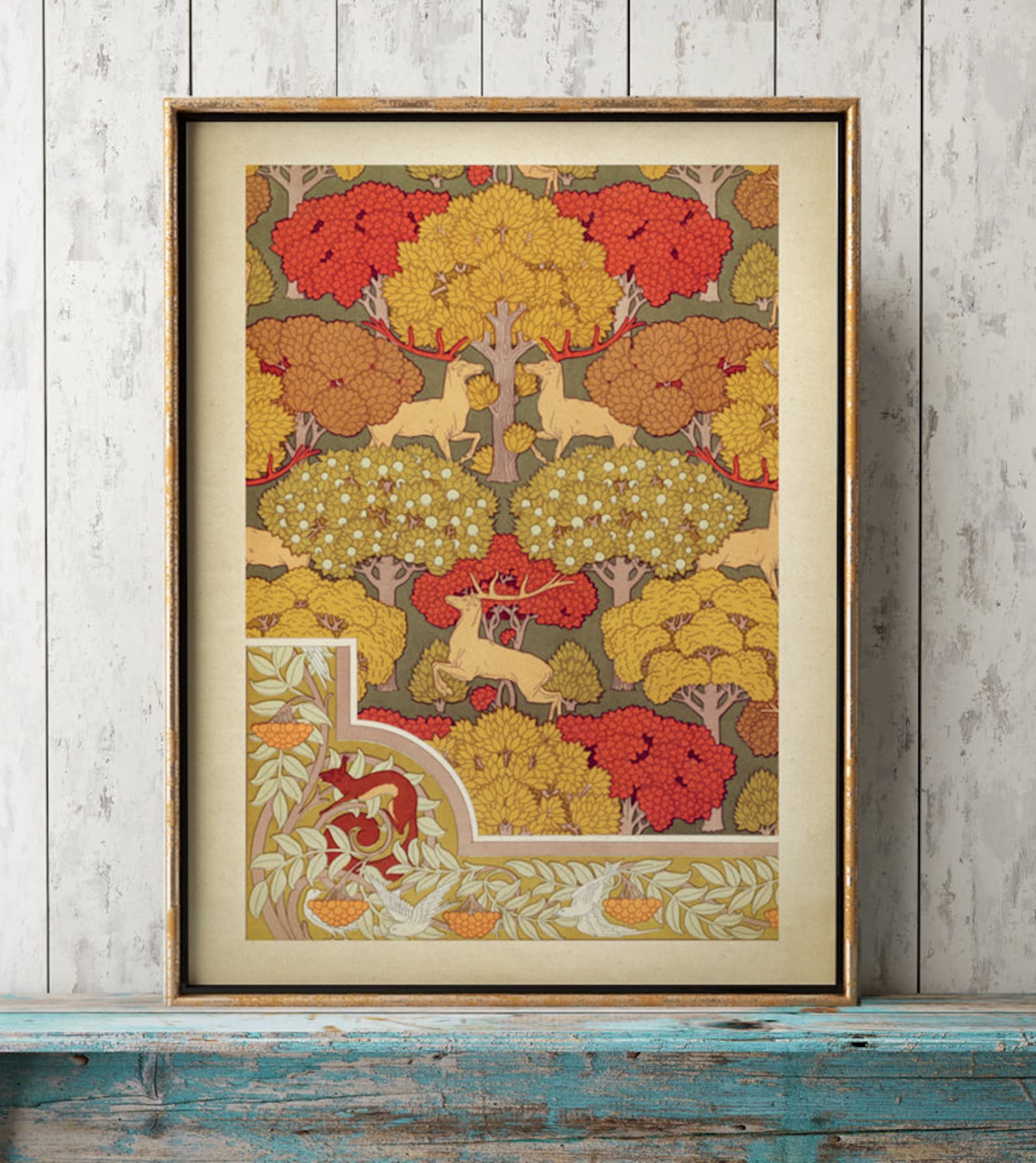 Art Nouveau Nature Motifs Pattern Art Poster Set of 6 Art | Etsy