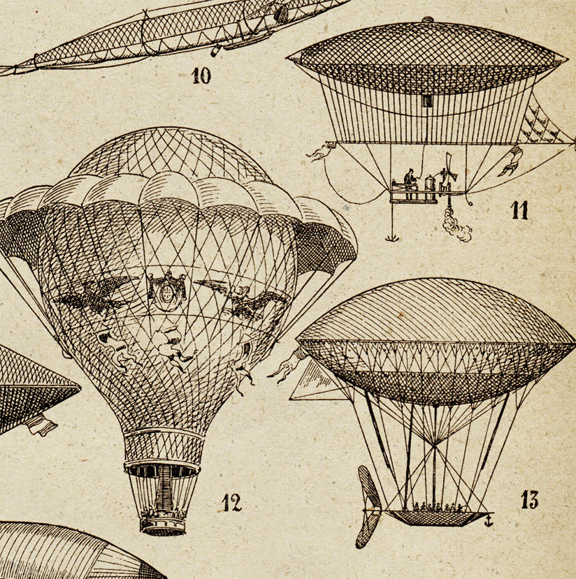 Hot Air Balloon Poster Art Print Old Balloons Chart - Etsy