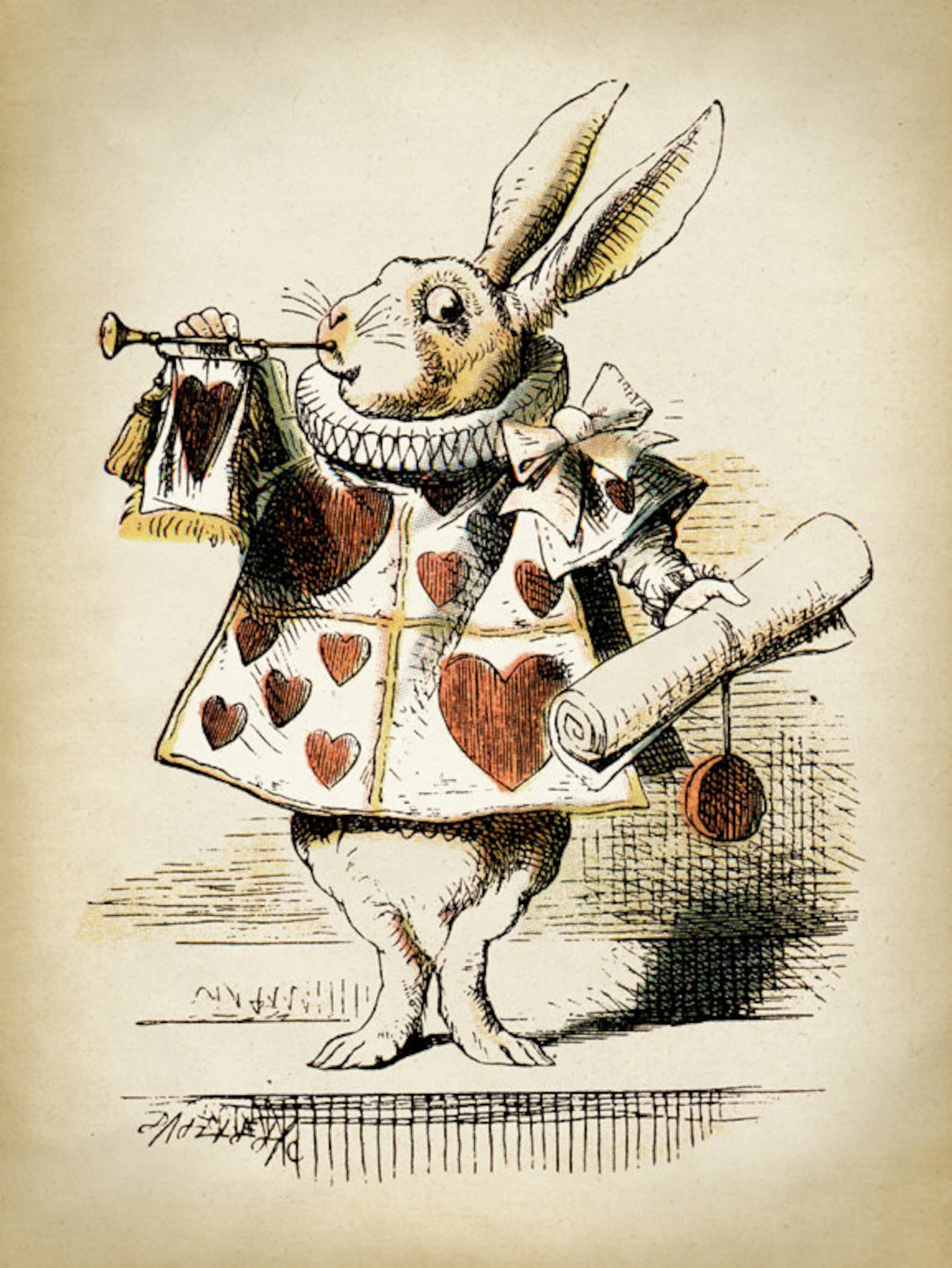 Alice in Wonderland Print the White Rabbit Alice in - Etsy