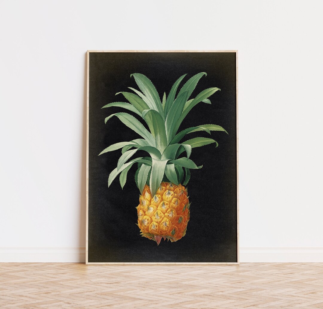 PINEAPPLE Botanical Poster, Tropical Fruit Print, Botanical Print on ...