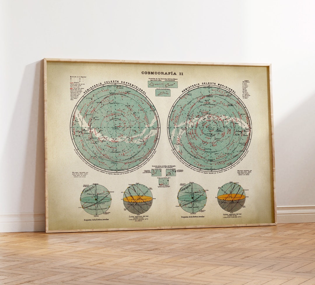 Astronomy Stars Map Print, Vintage Sky Print, Stars Print, Astronomy ...