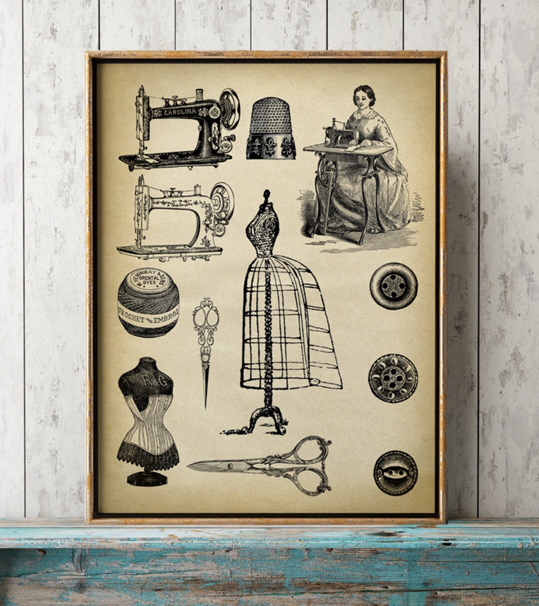 Dressmaker Print, Tools Poster, Women's Clothes Creation, Tailor ...
