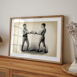 Boxing Poster Art Print, Male Sport Wall Art, Vintage Boxing Art ...