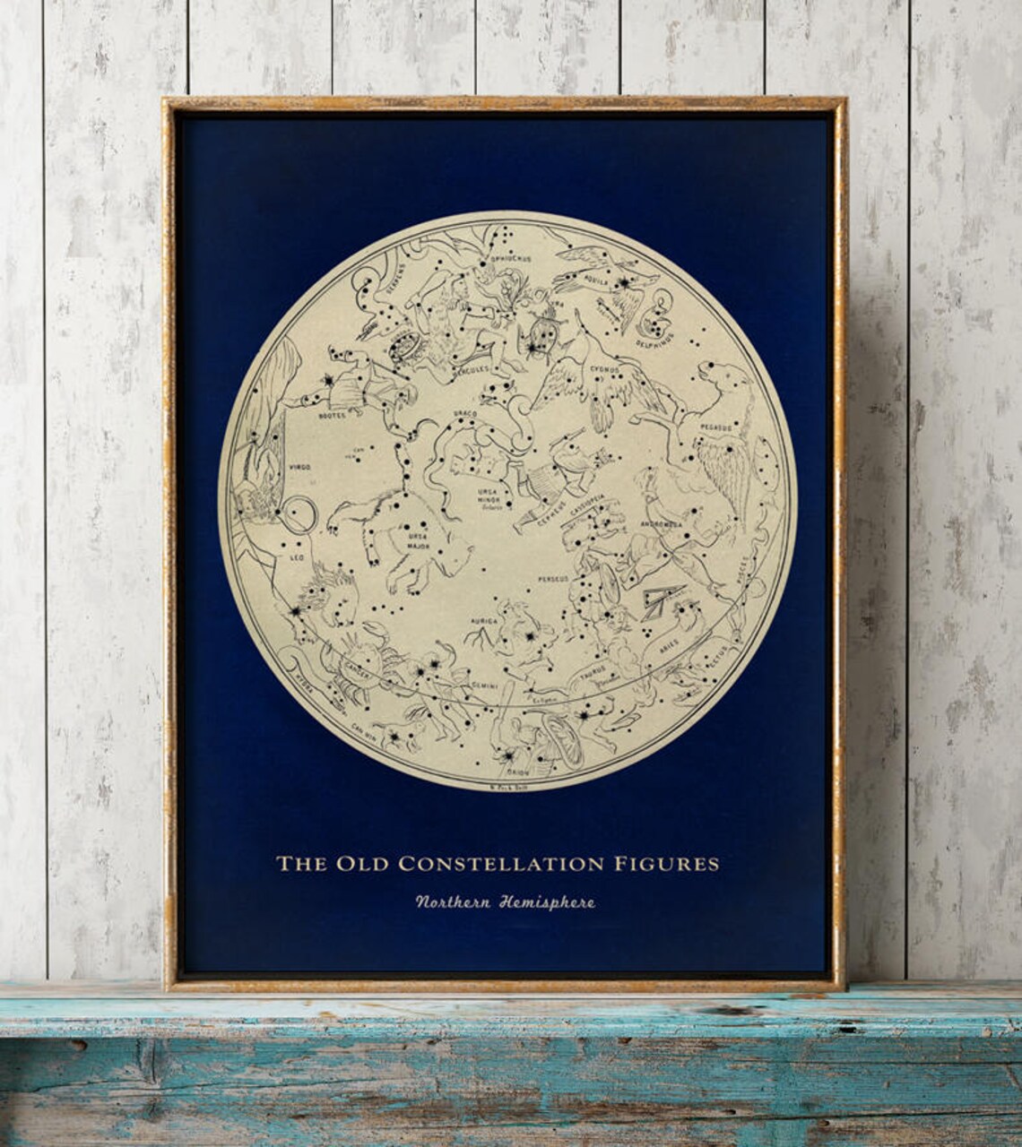 Northern STARS Map Old Constellation Figures Zodiacal Signs - Etsy
