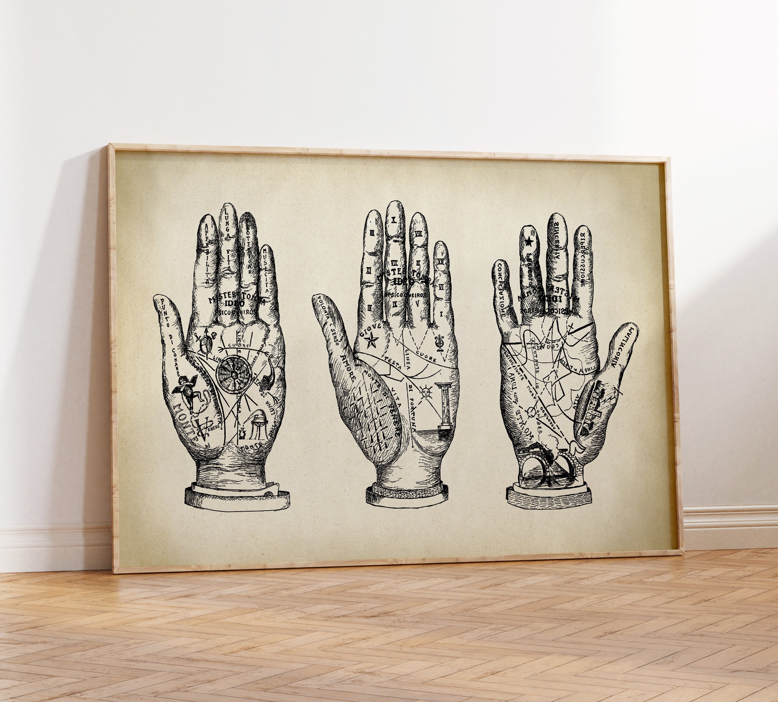 DIGITAL DOWNLOAD Palmistry poster palmistry art print,chiromancy print ...