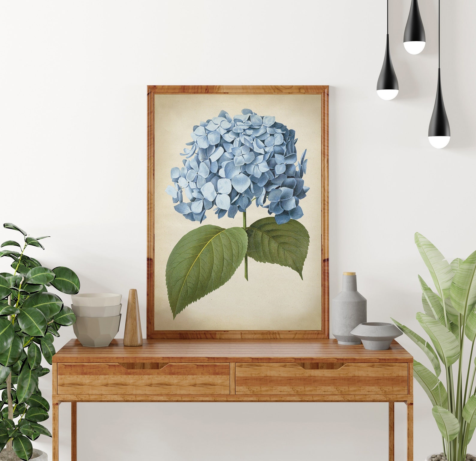 Blue Hydrangea Art Print Hydrangea Poster Hydrangea Print - Etsy