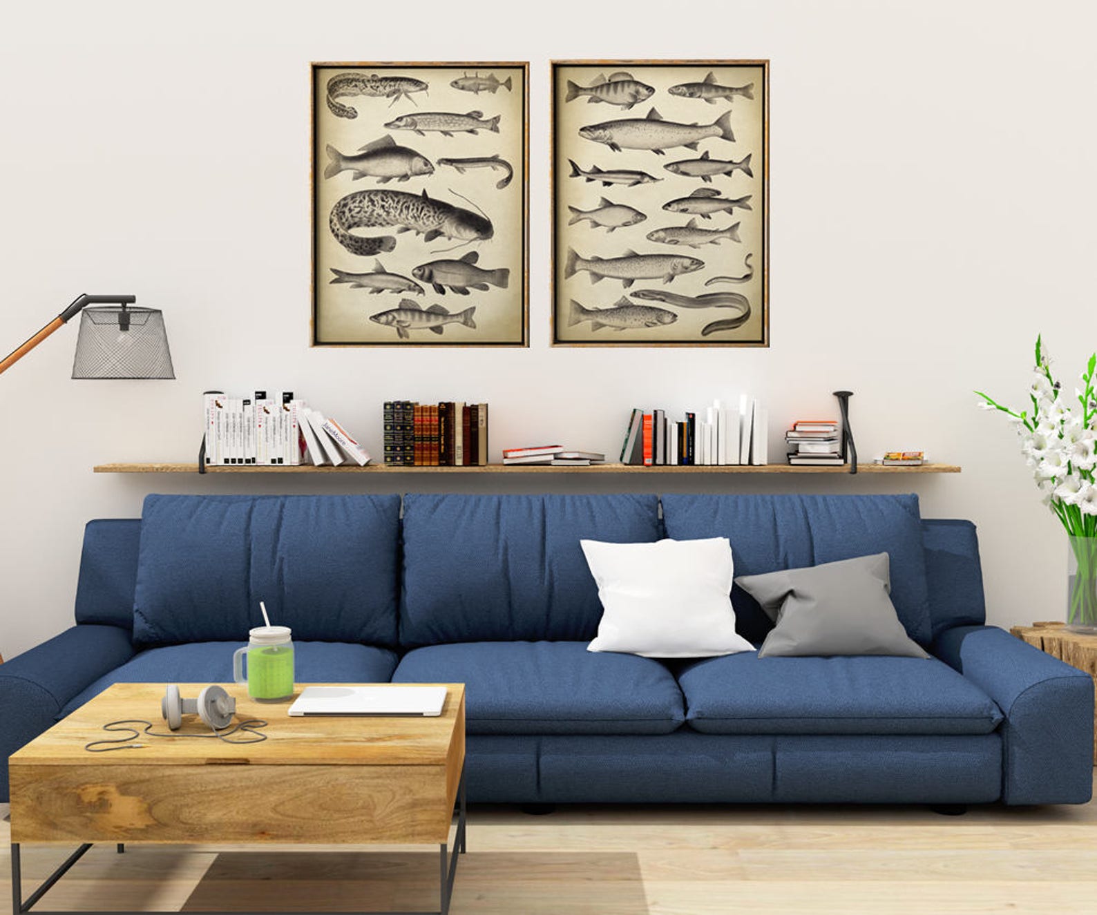 FISH Print SET of 2 Fish Charts Fish Poster Fish | Etsy