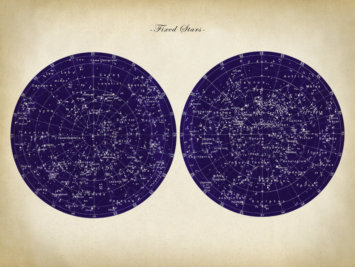 Fixed STARS Chart Print Stars Chart Star Print Star Map | Etsy
