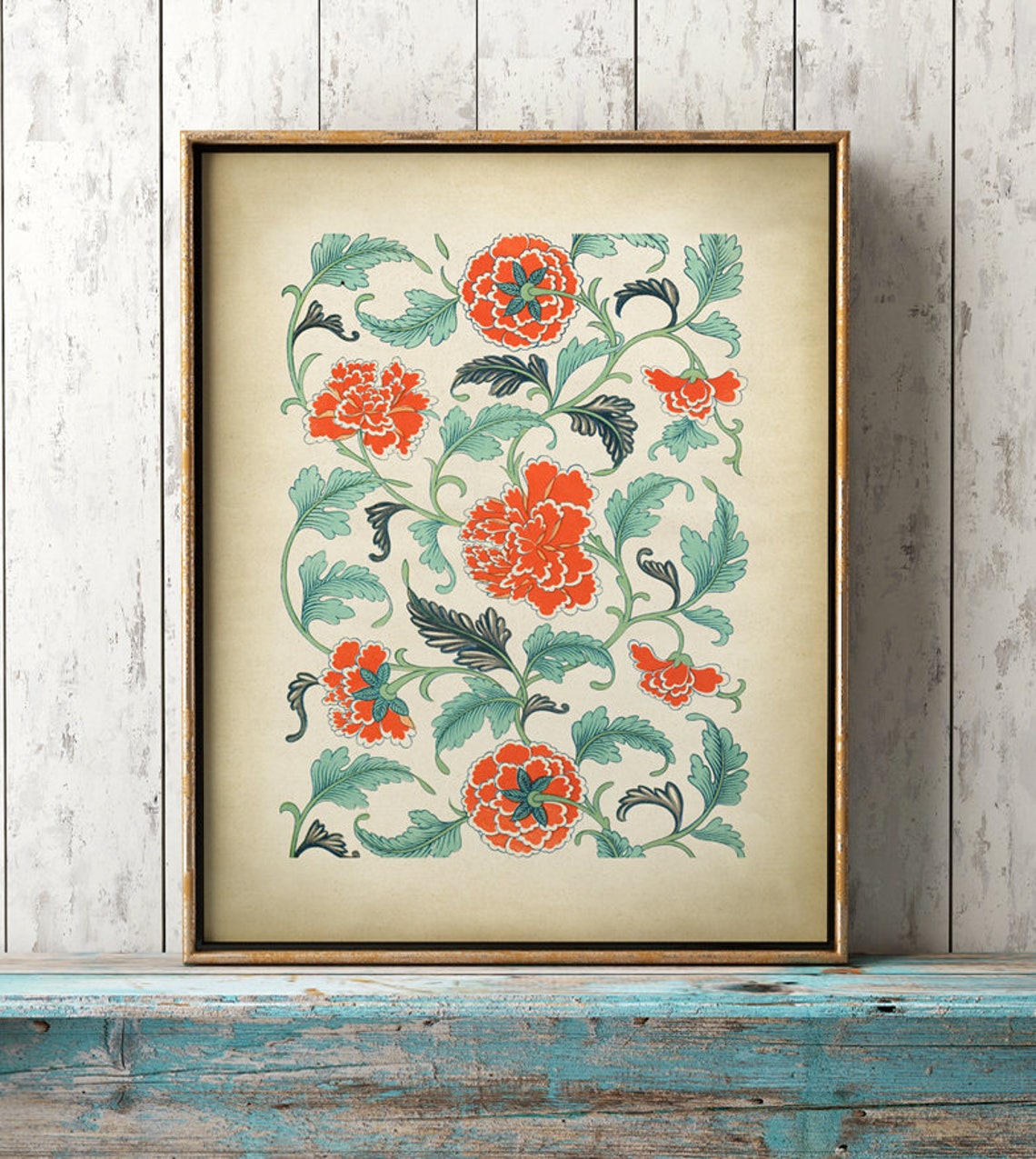 CHINESE GRAPHIC ART Print Set of 3 Prints Elegant Floral | Etsy