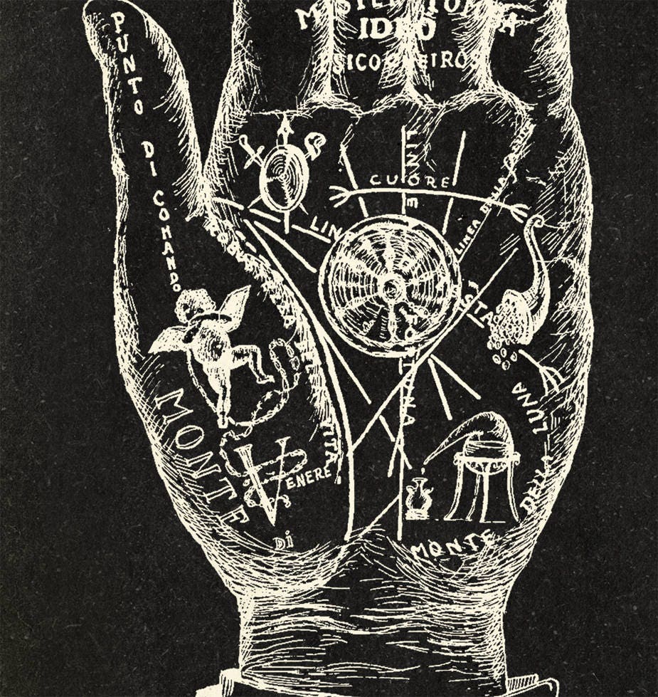 PALMISTRY print Palmistry Art Poster on black Chiromancy - Etsy 日本