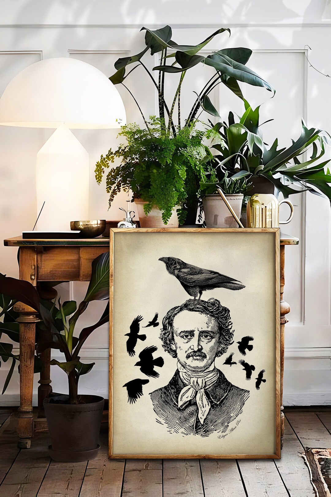 Edgar Allan Poe Poster, Literature Decor, Poe Portrait, Literary Art ...