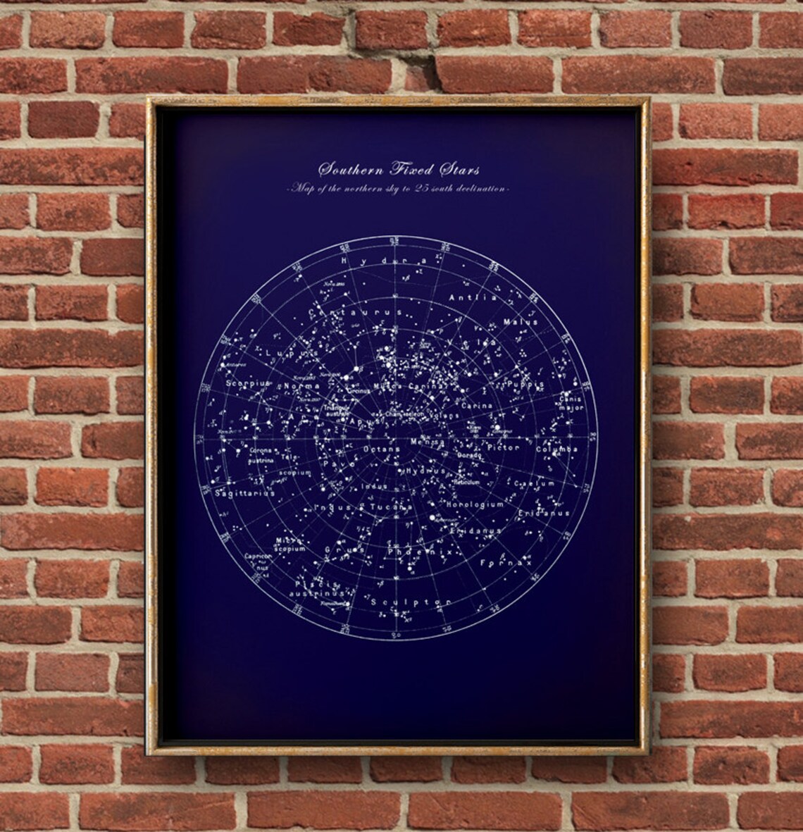 STAR Map Astronomy SET of 2 Fixed Stars Chart Print North | Etsy