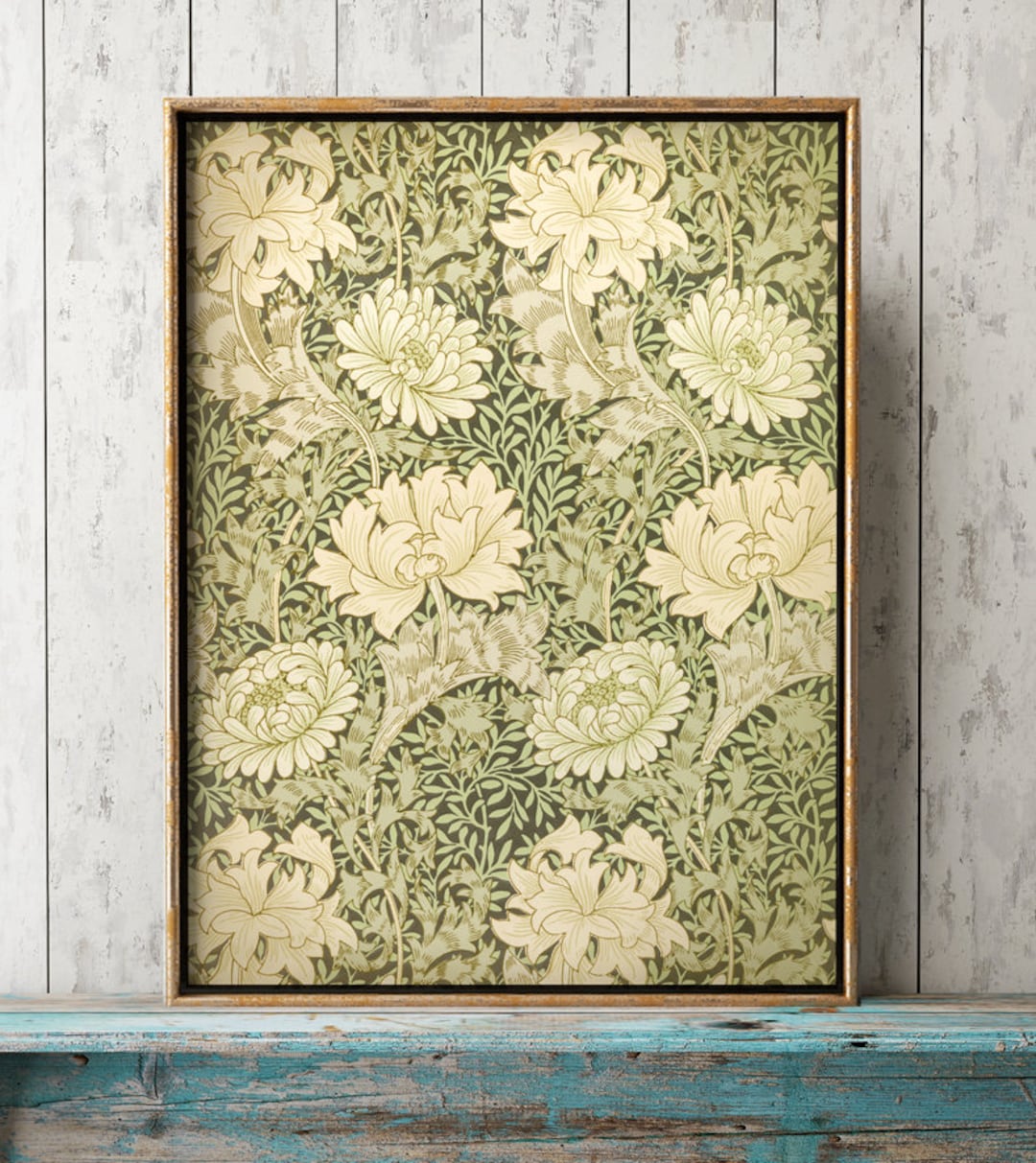 William Morris Art Print: Green Floral Pattern, Vintage Graphic Poster ...