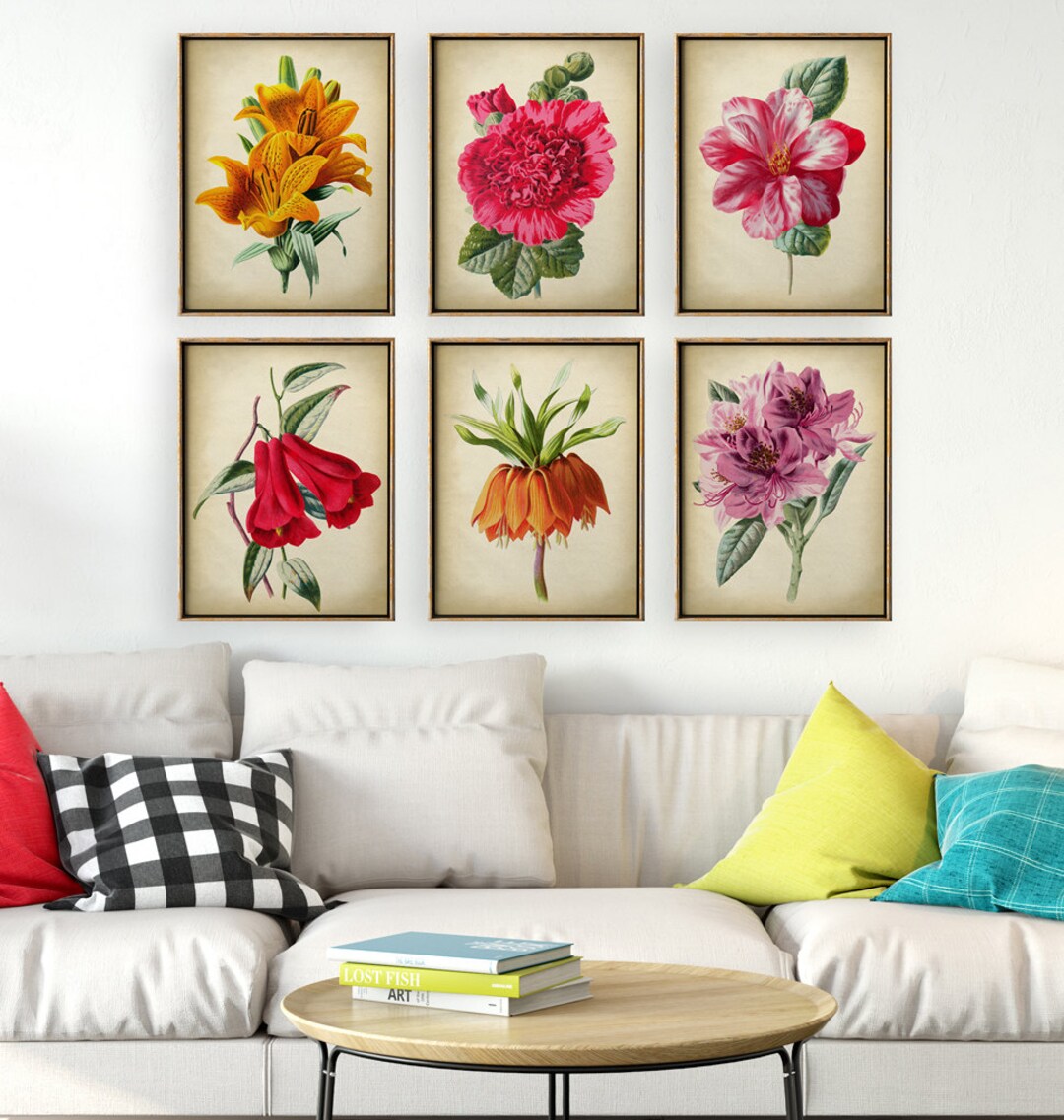 BOTANICAL Print SET of 6 Art Prints, Botanical Poster, Instant ...