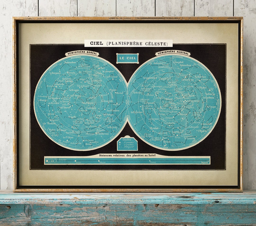 STARS MAP Poster, Sky Stars Art Print, Astronomy Print, Sky Chart ...