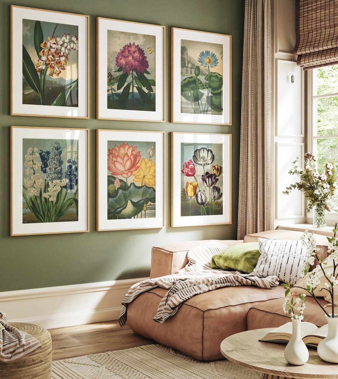 Botanical Print SET of 6 Art Prints, Flower Posters Set, Plants ...