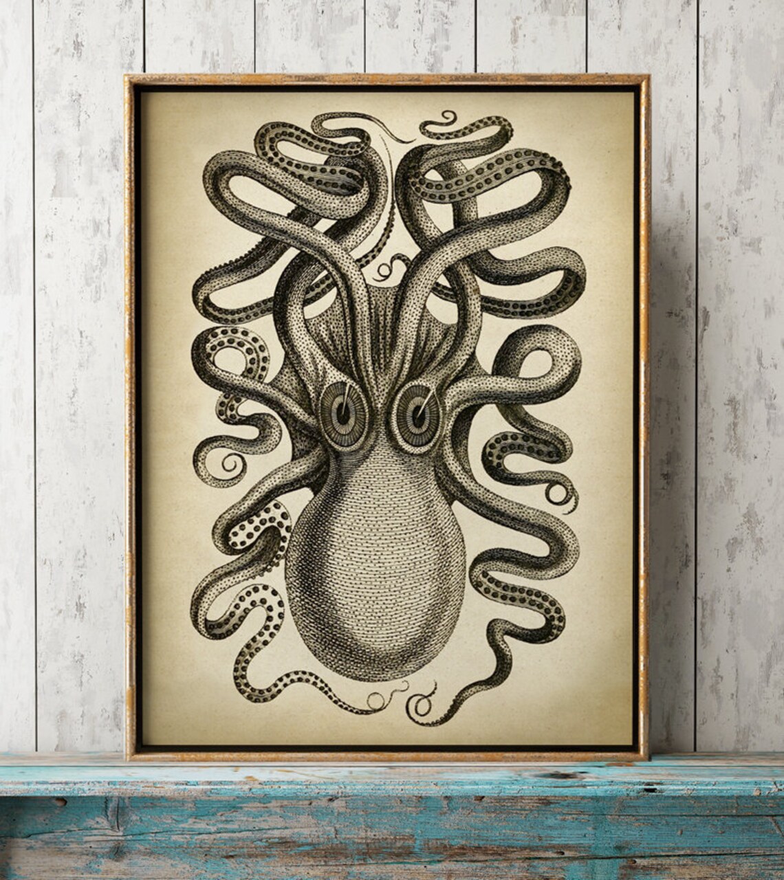 OCTOPUS Print SET of 2 Octopus Poster Marine Decor Nautical - Etsy