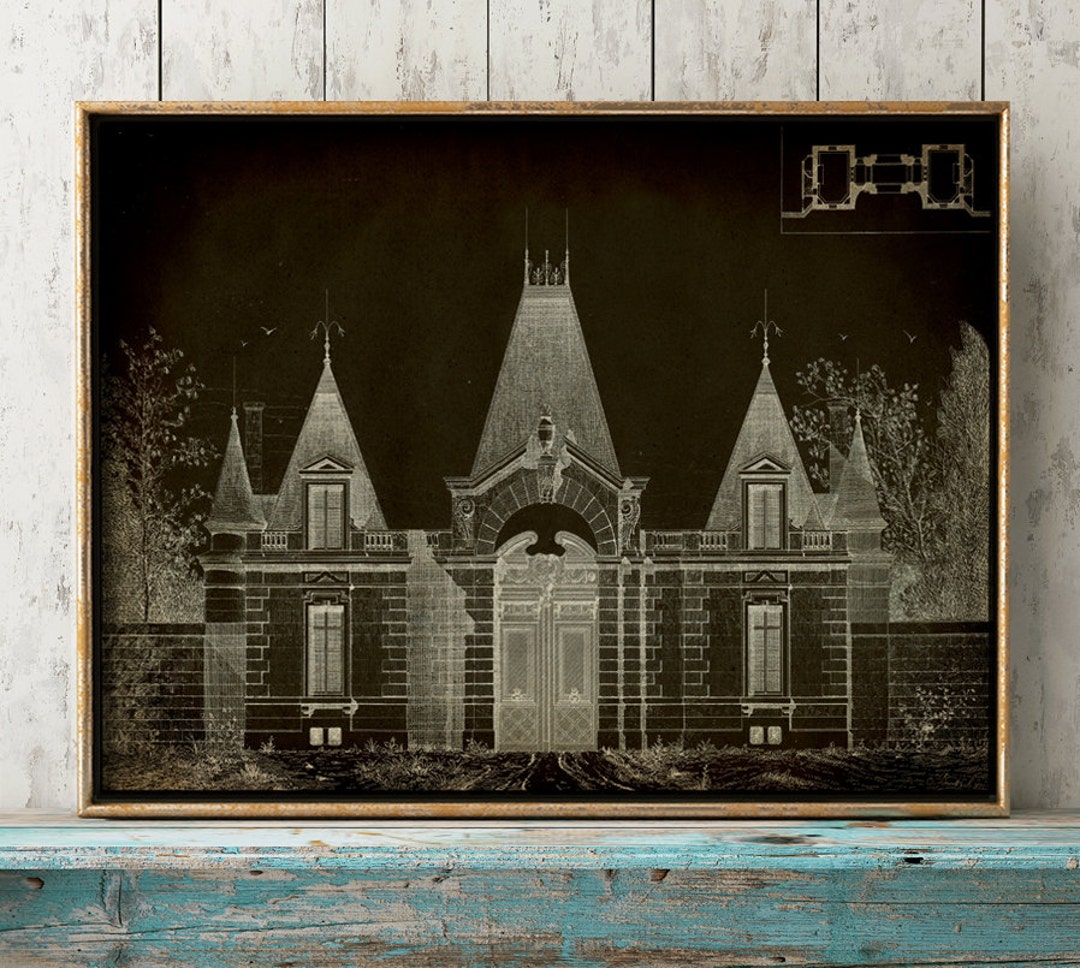 Gothic Architecture Print: Elegant Castle Blueprint Poster - Etsy