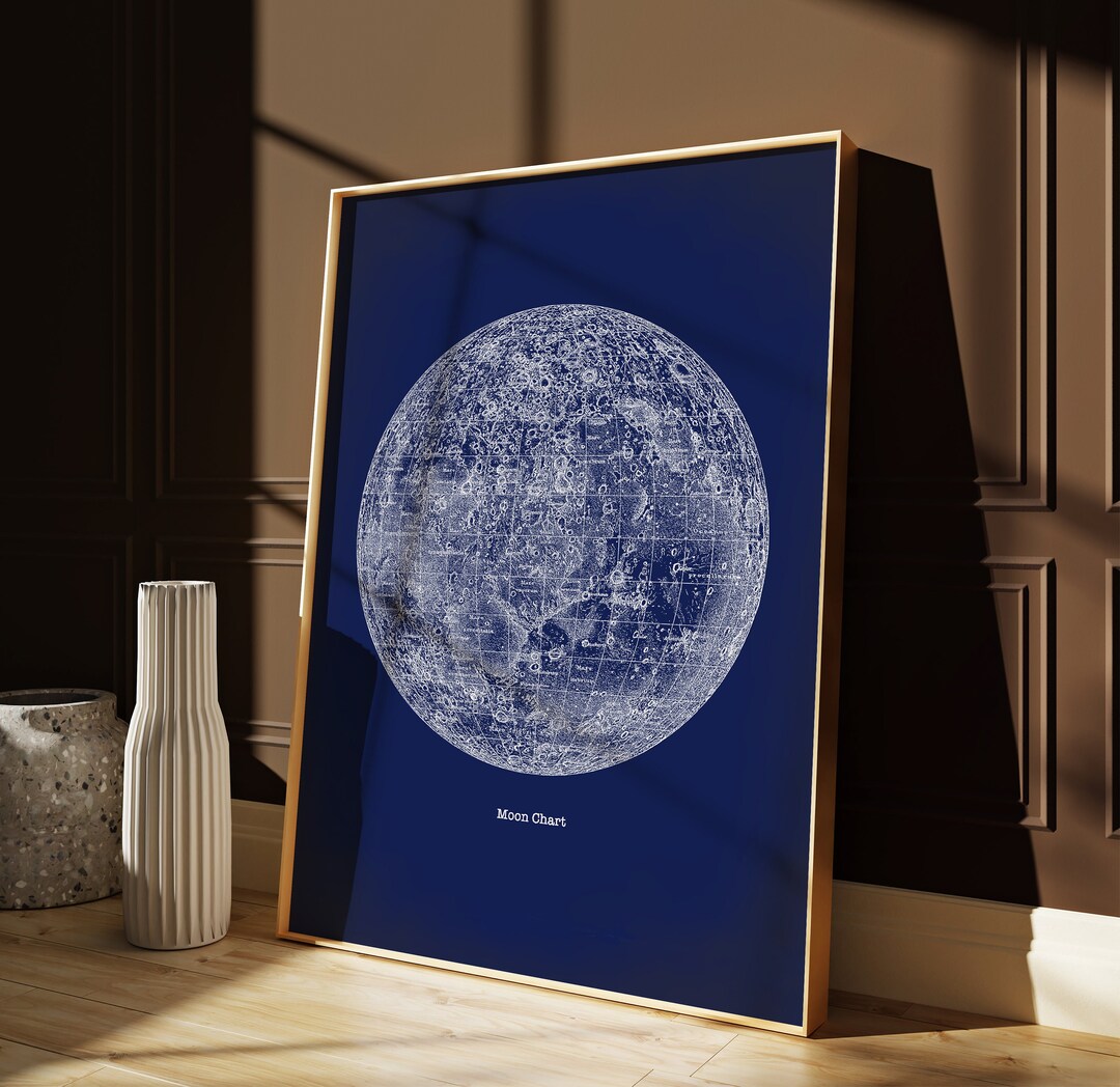 MOON CHART PRINT, Moon Print, Astronomy Room Decor, Astronomy Poster ...