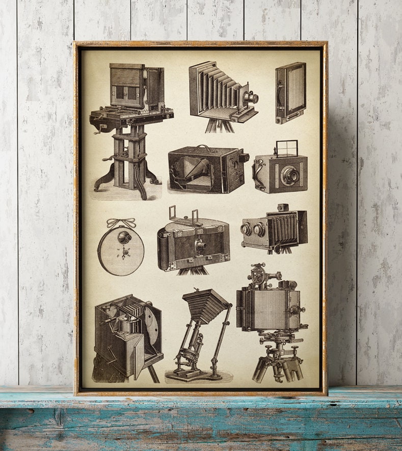 Photo Cameras Poster Art Print Old Photo Camera Photographer - Etsy