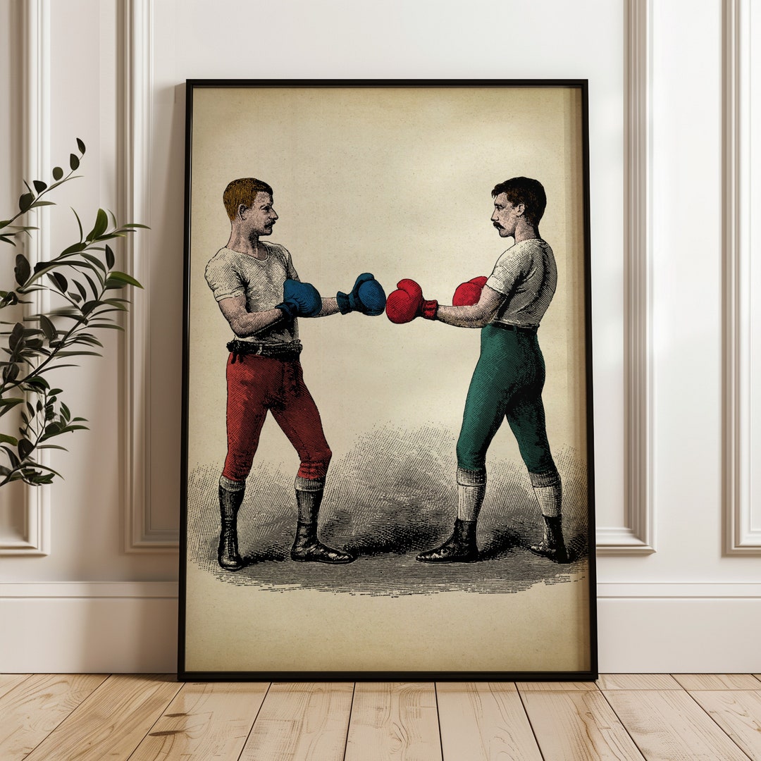 Vintage Boxing Art, Boxing Poster Print, Men Wall Art, Sport Print ...