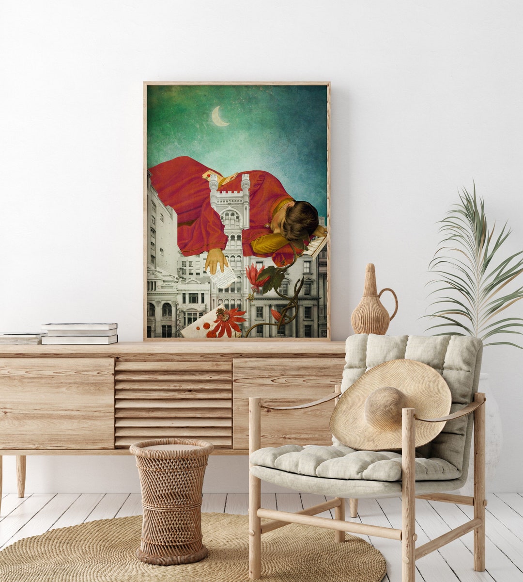 Man Portrait Poster, Romanticism Art, Love Letters, Moonlight Dreamy ...