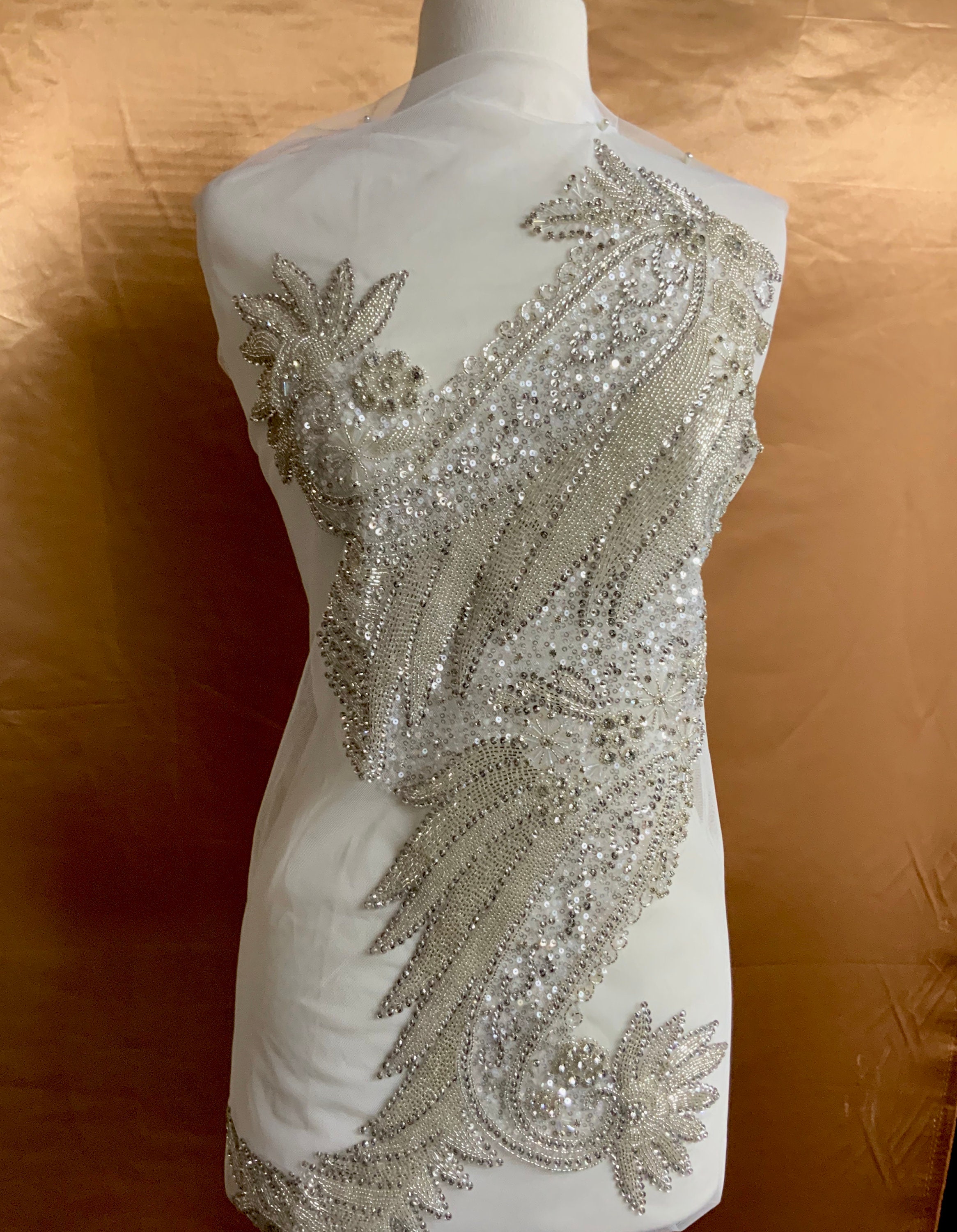 Designer Full Body Rhinestone Applique Beaded Wedding Dress - Etsy