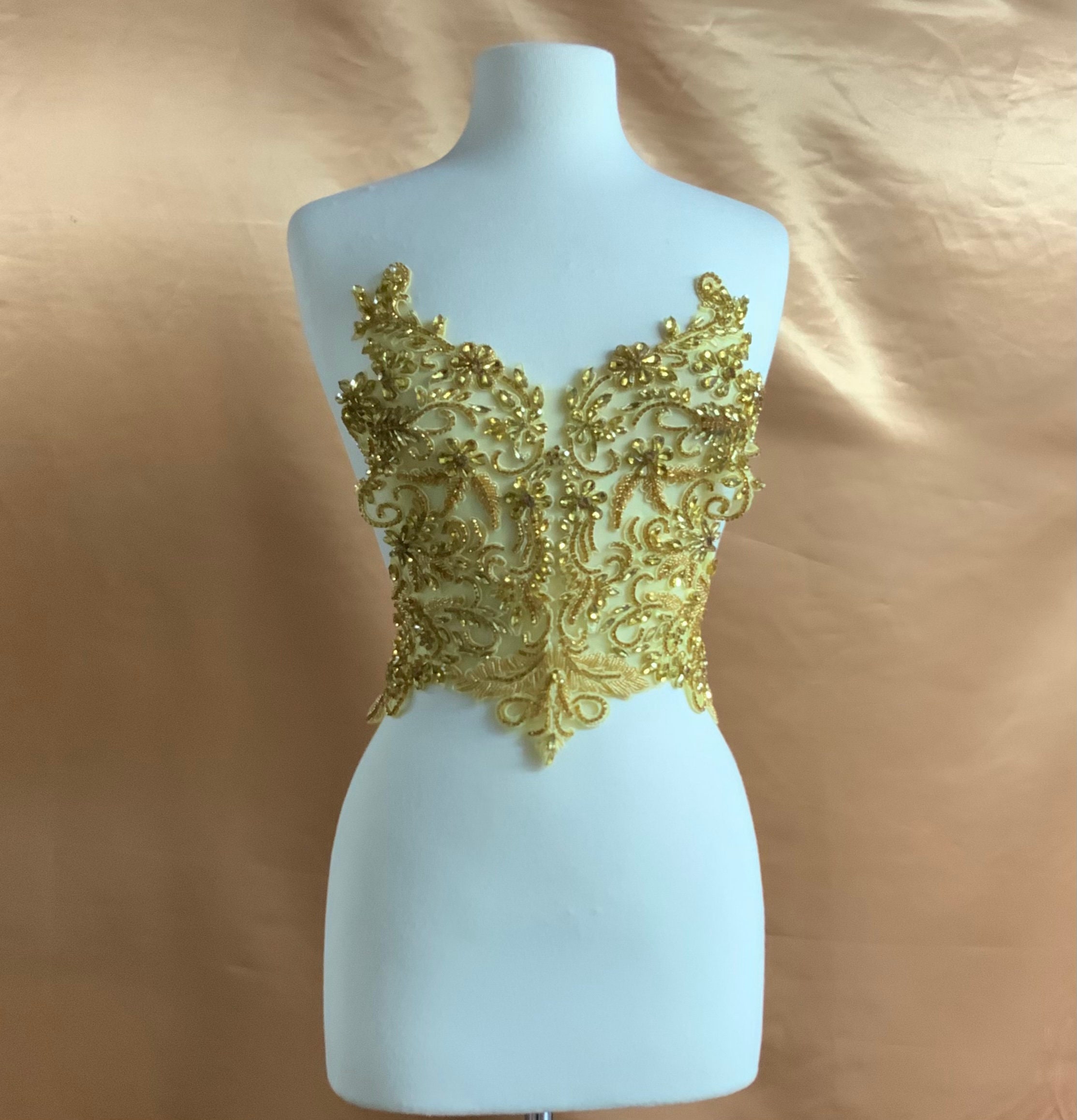 Designer Full Bodice Rhinestone Applique Beaded - Etsy
