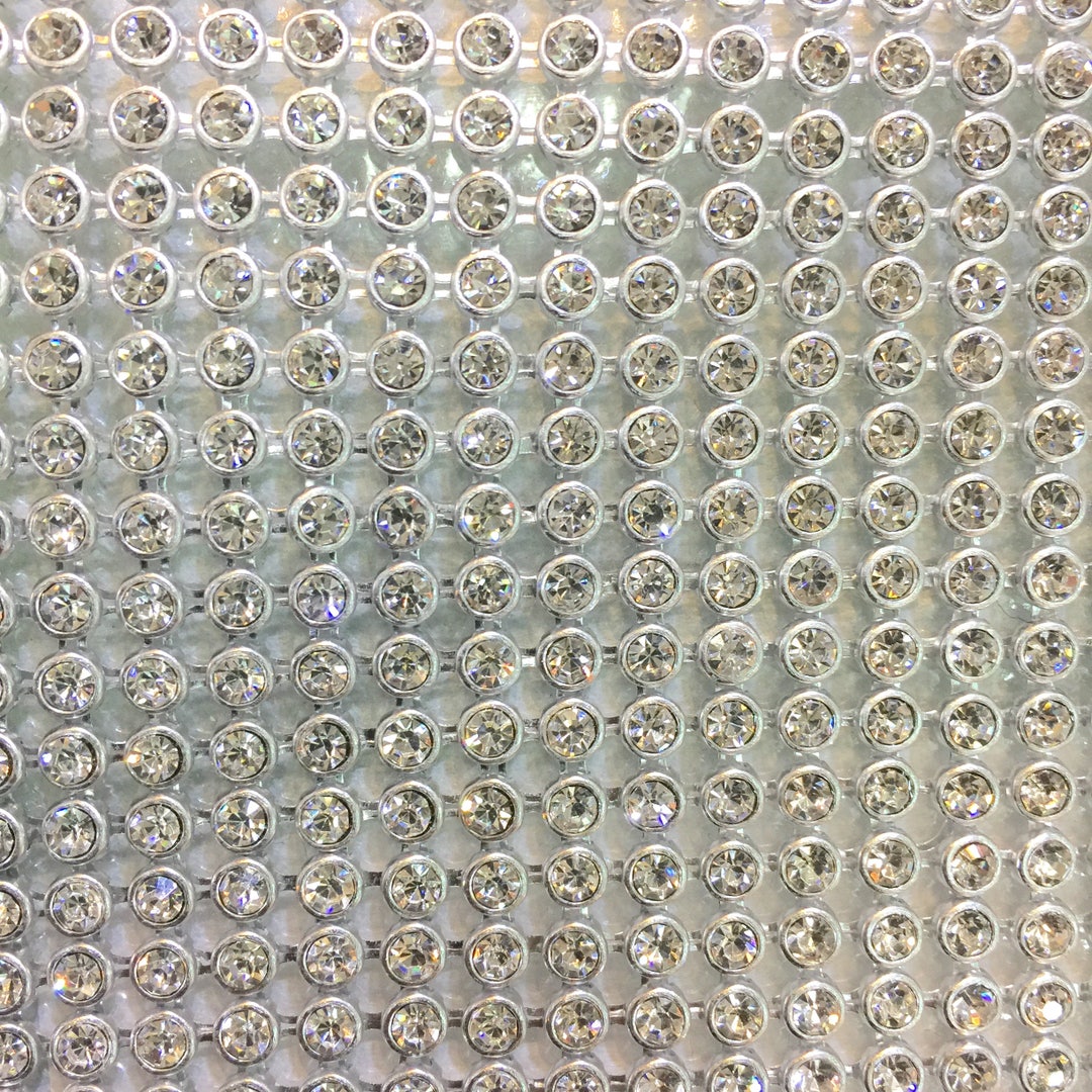 4mm Rhinestone Sheets / Rhinestone Fabric , 44 Inches Long and 16 ...