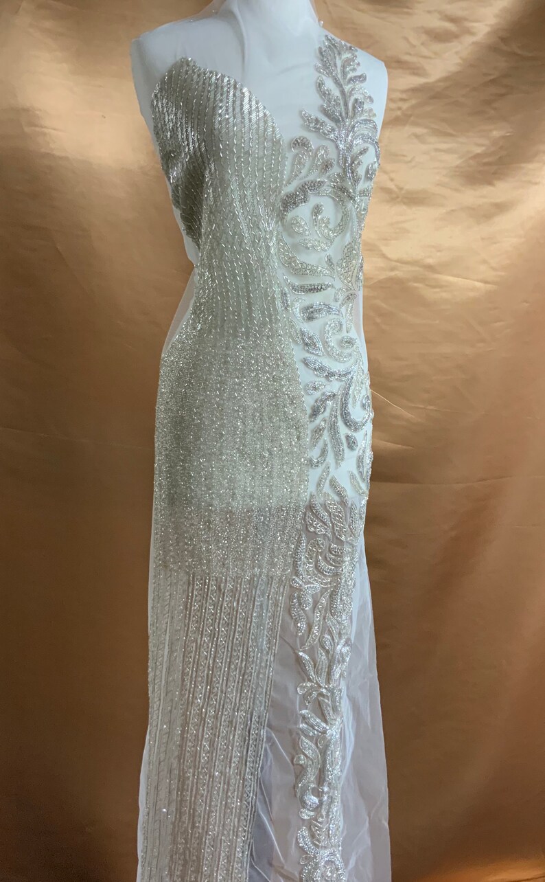 Designer Full Bodice Rhinestone Applique Beaded Wedding Dress - Etsy