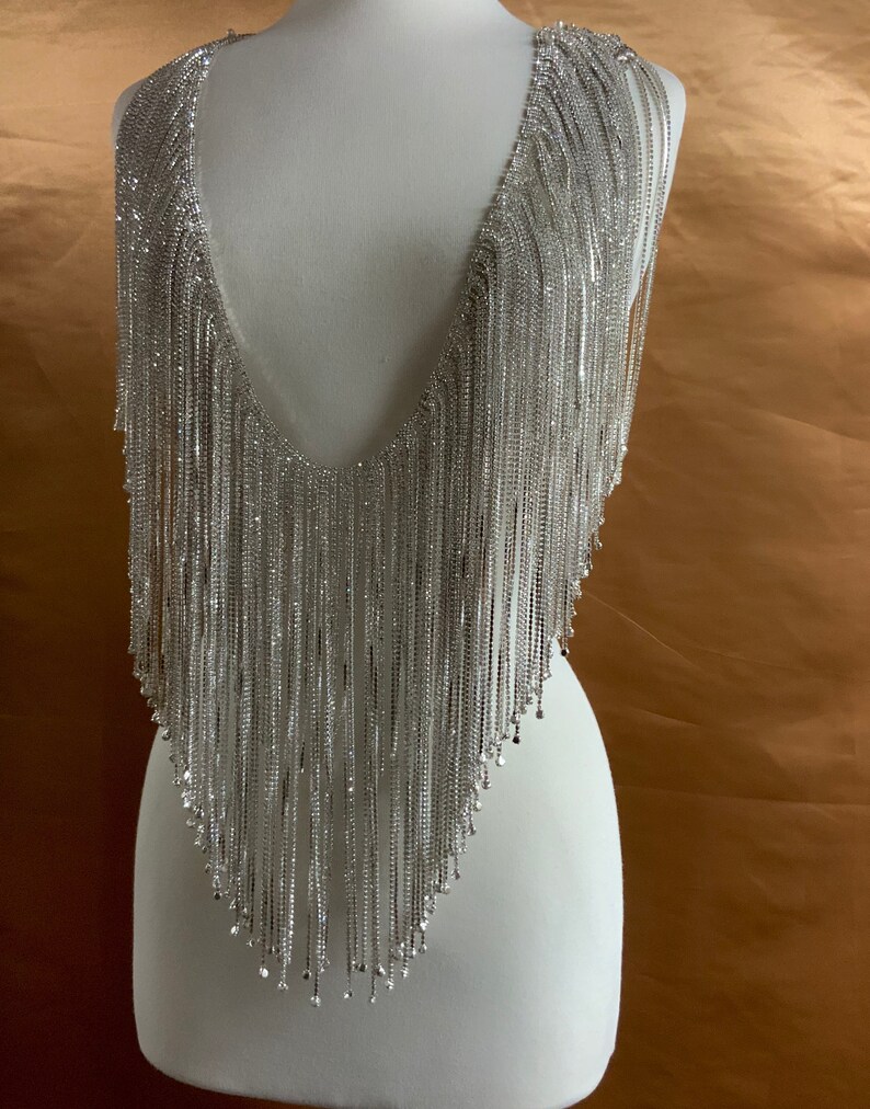 Rhinestone Fringe Chain/ Formal Gown Belt/ Rhinestone - Etsy