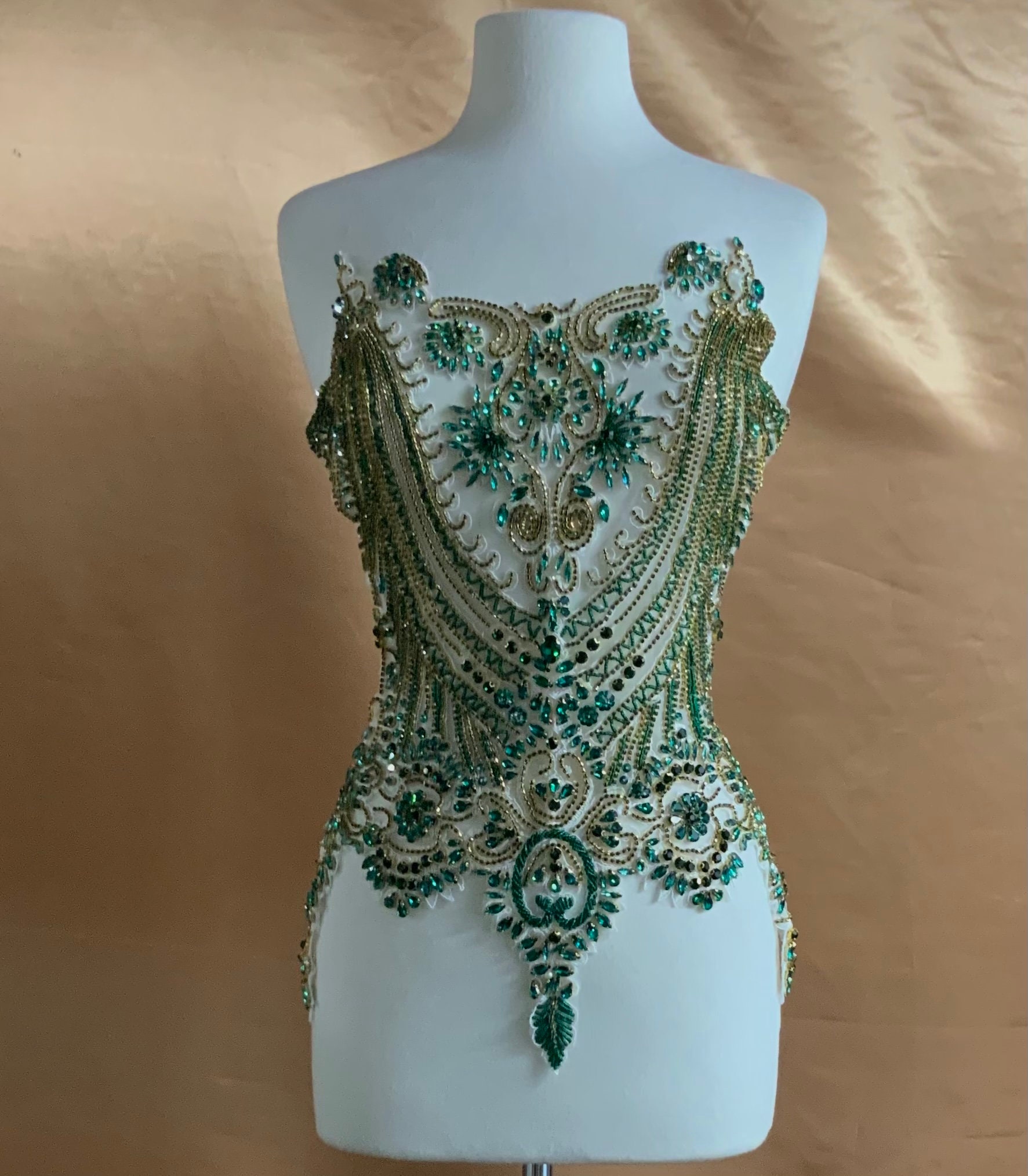 Designer Bodice Rhinestone Applique Beaded Weddingevening - Etsy