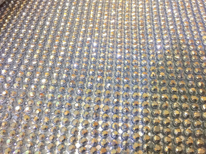 4mm Rhinestone Sheets / Rhinestone Fabric , 44 Inches Long and 16 ...