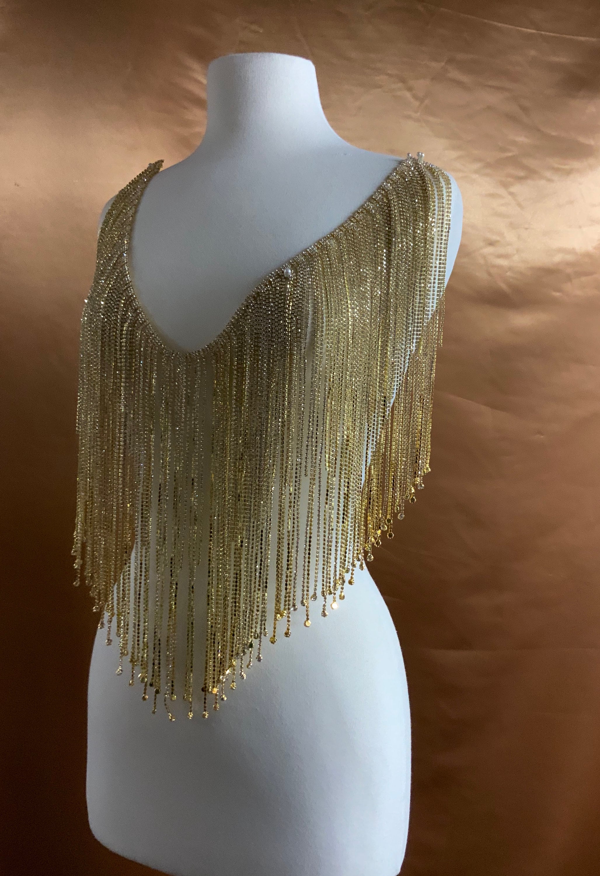 Rhinestone Fringe Chain/ Formal gown belt/ rhinestone | Etsy