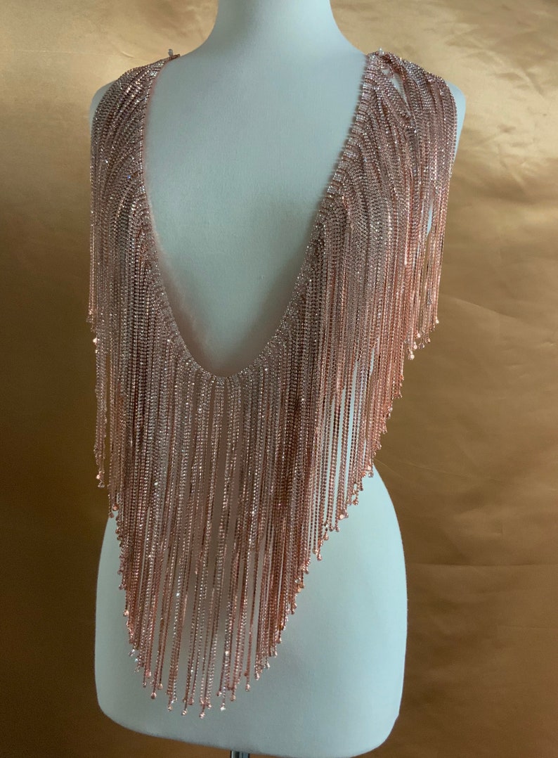 Rhinestone Fringe Chain/ Formal Gown Belt/ Rhinestone | Etsy