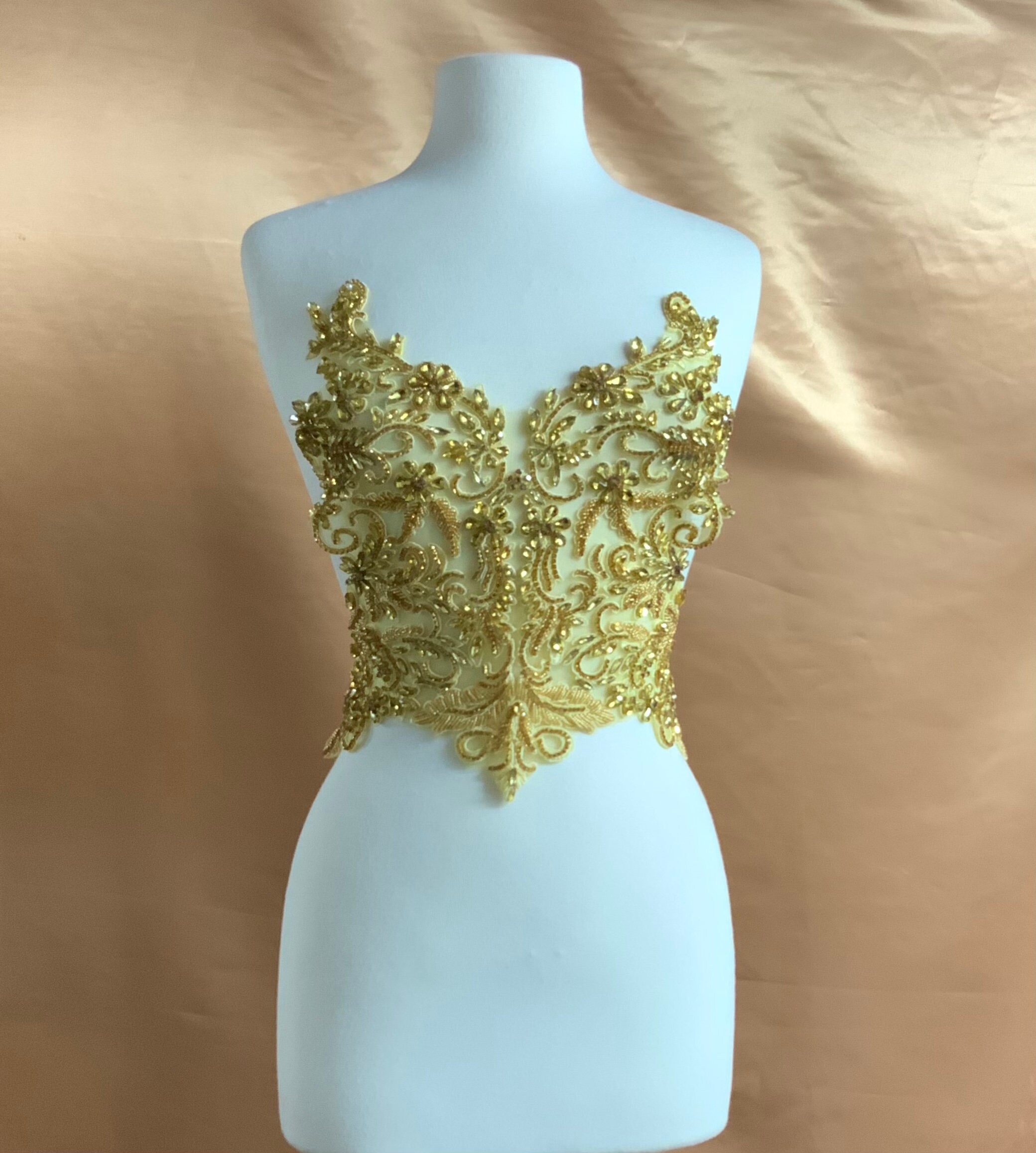Designer Full Bodice Rhinestone Applique Beaded - Etsy