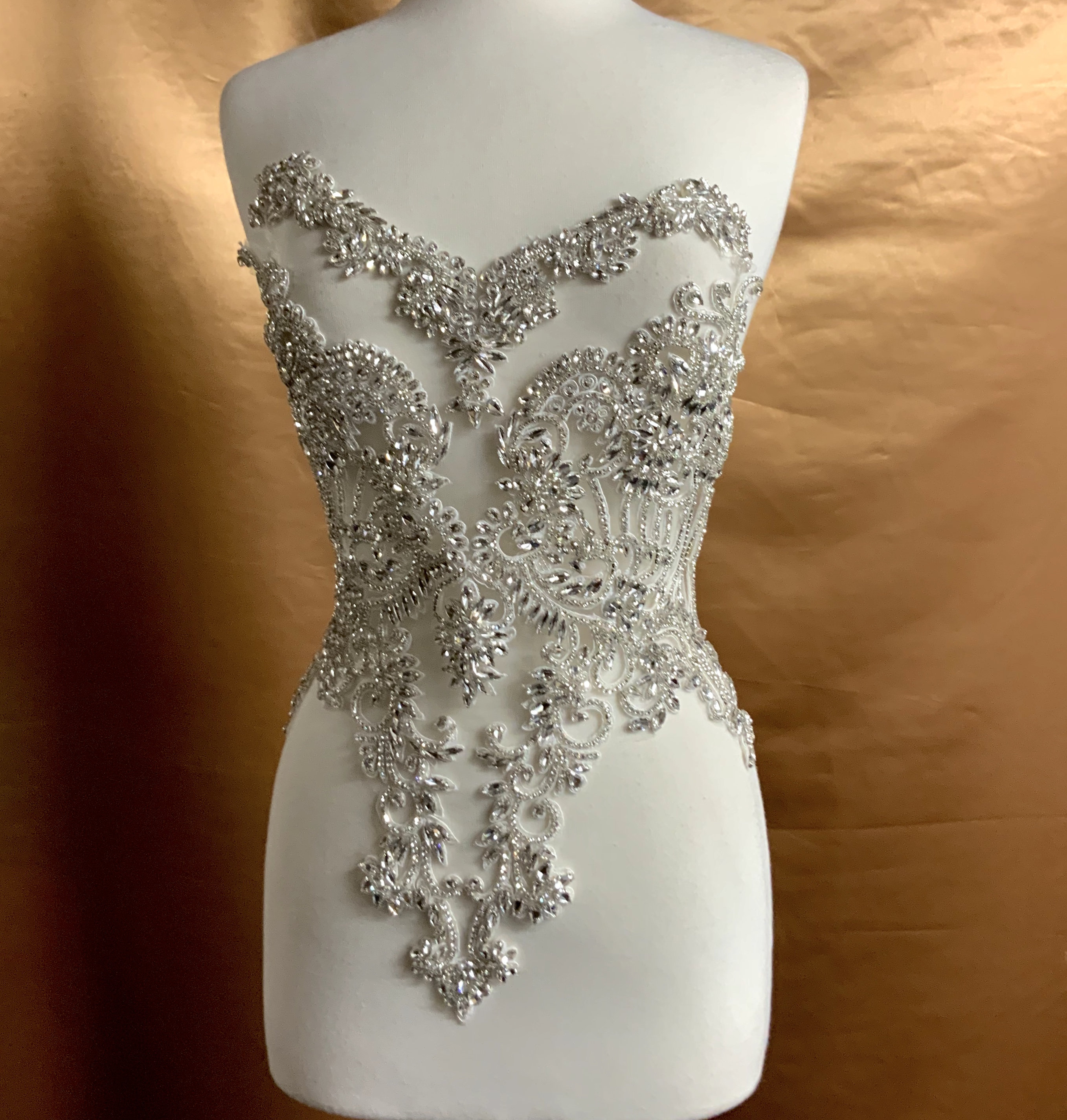 Designer Full Crystal Body Rhinestone Applique Beaded - Etsy