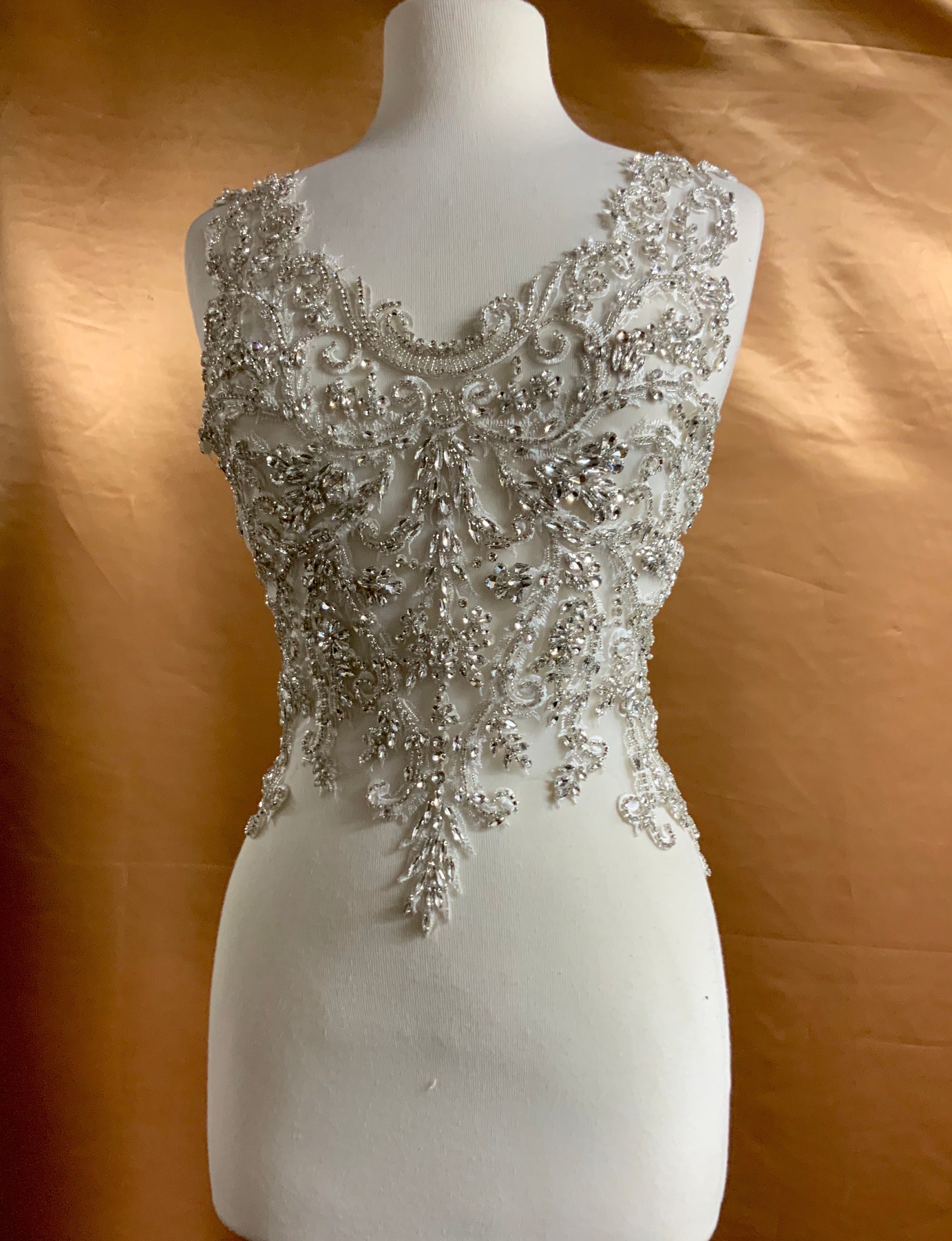 Designer Full Body Rhinestone Applique Beaded Wedding Dress - Etsy