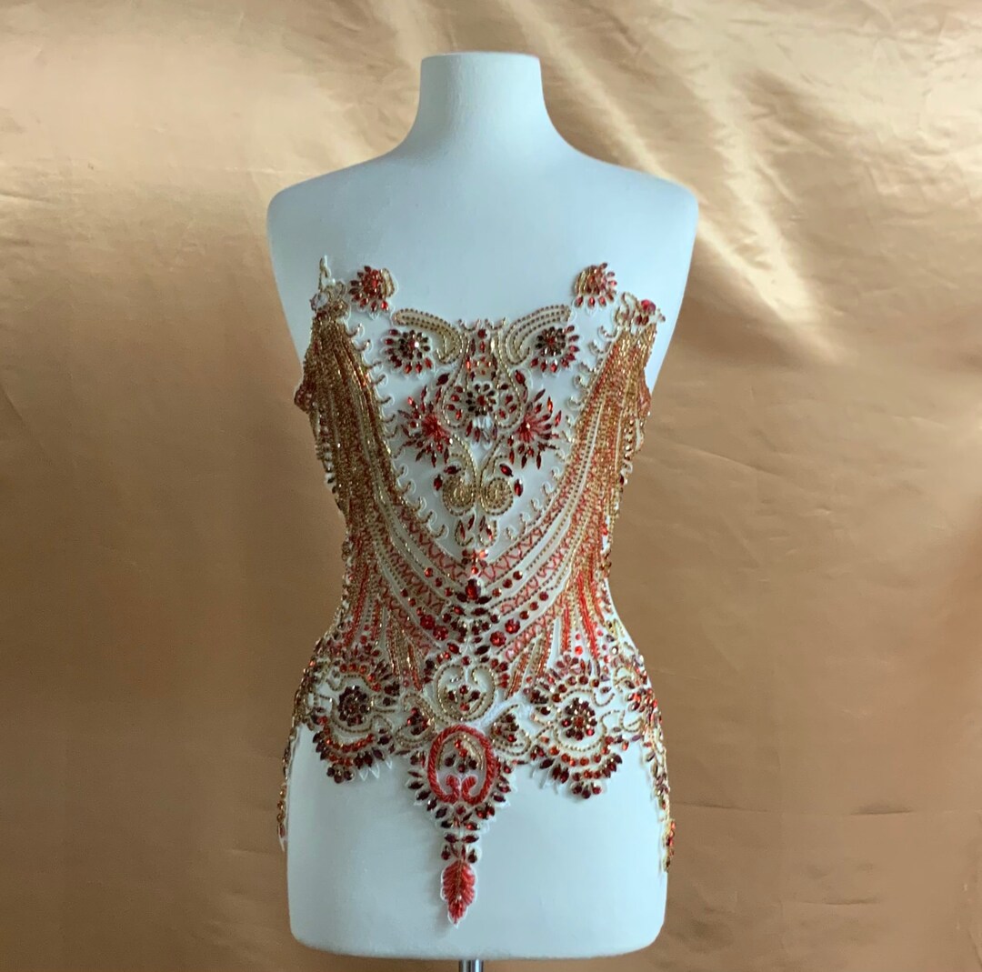 Designer Bodice Rhinestone Applique Beaded Weddingevening - Etsy