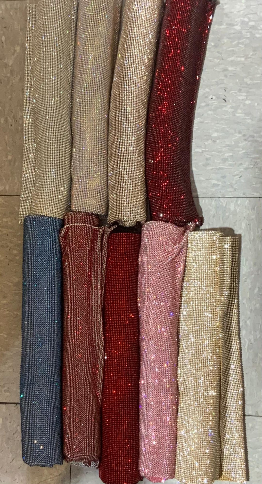 Rhinestone Sheets / Rhinestone Fabric , 45 Inches Long and 14 Inches ...