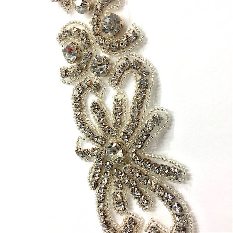 Crystal Beaded Rhinestone Trim Silver Perfect for Wedding - Etsy